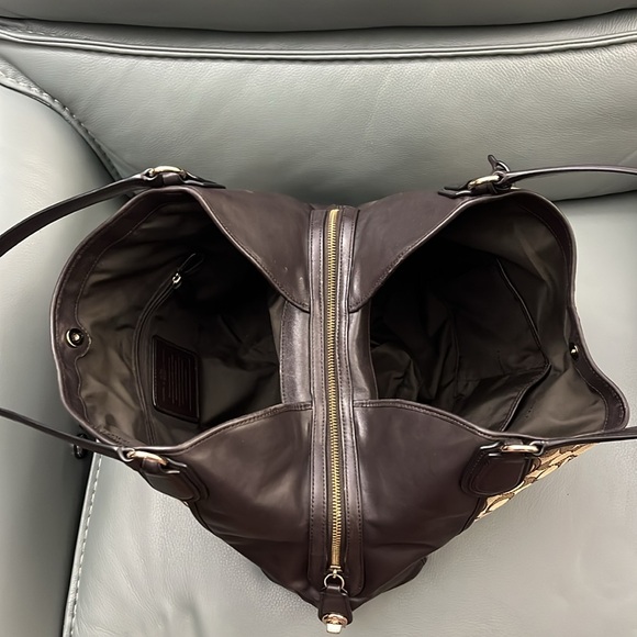 Coach | Bags | Coach Edie Brown And Tan Euc Shoulder Bag | Poshmark